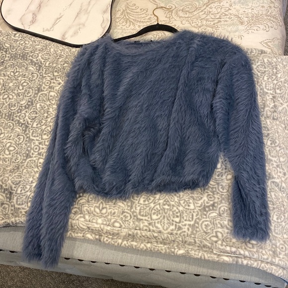 Zara | Tops | Zara Fluffy Top | Poshmark